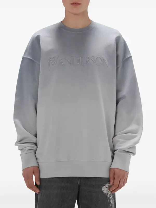 JW Anderson Logo-embroidered Gradient-effect Sweatshirt - Grey