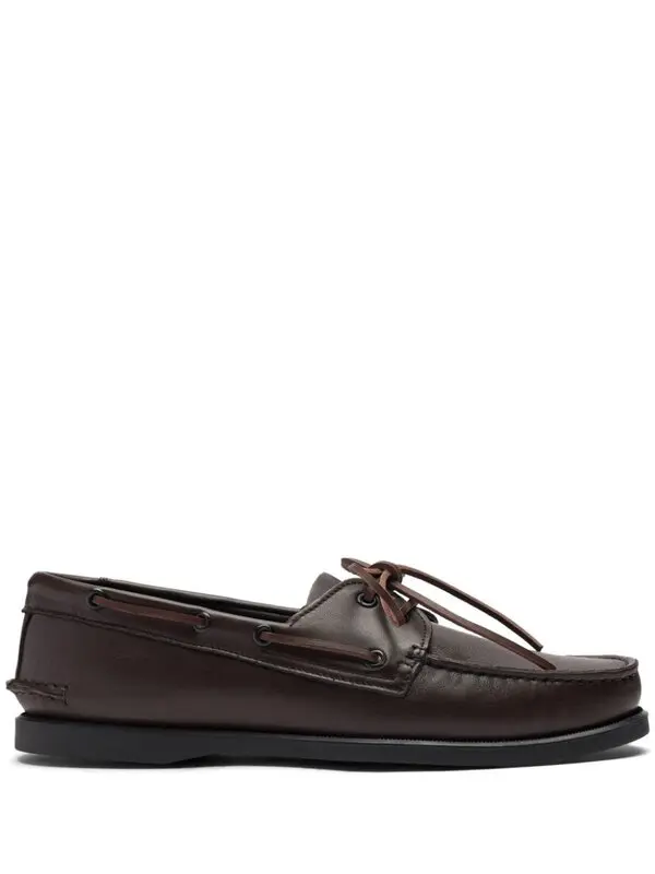 SCAROSSO Smooth-leather Boat Shoes - Brown