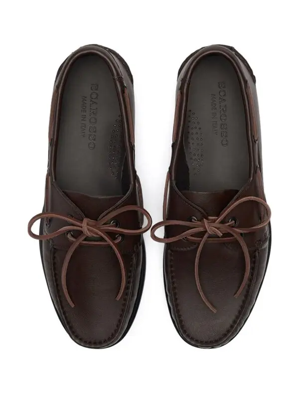 SCAROSSO Smooth-leather Boat Shoes - Brown