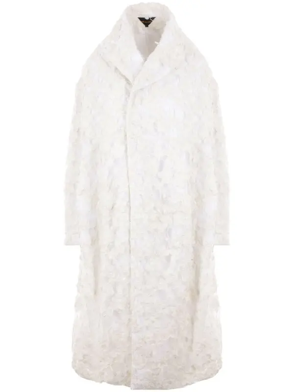 Comme Des Garçons Distressed Lace Long Coat