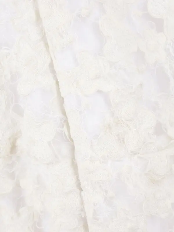 Comme Des Garçons Distressed Lace Long Coat