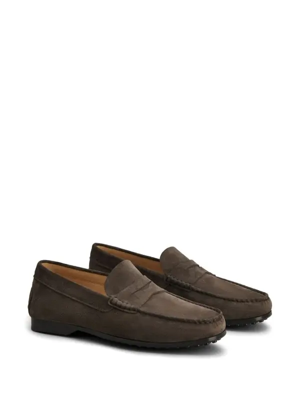 TOD'S Almond Toe Loafers - Brown