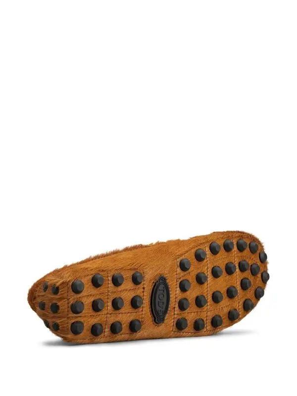 TOD'S Gommino Calf-hair Loafers - Brown