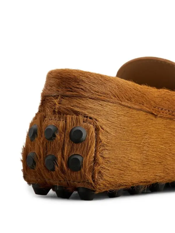 TOD'S Gommino Calf-hair Loafers - Brown