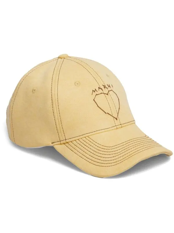 Marni Logo-embroidered Baseball Cap - Yellow