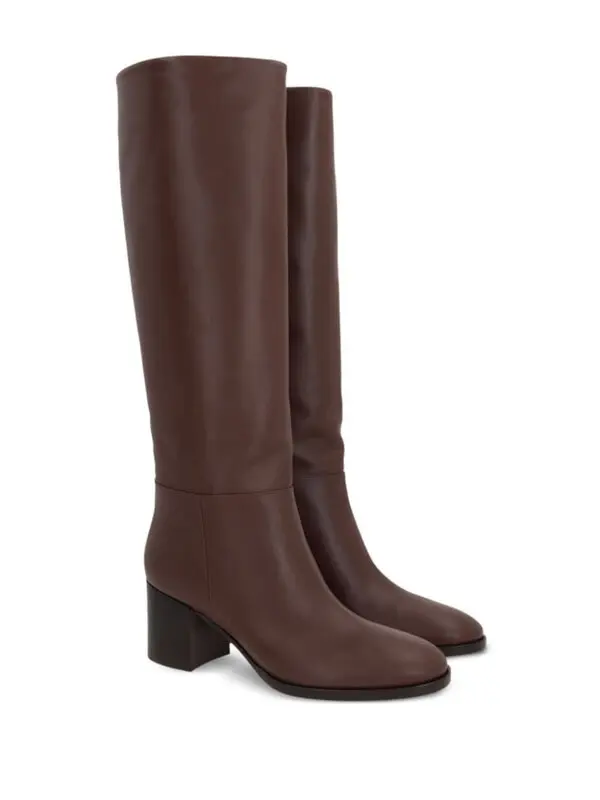 GIANVITO ROSSI Santiago 85mm Leather Boots - Brown
