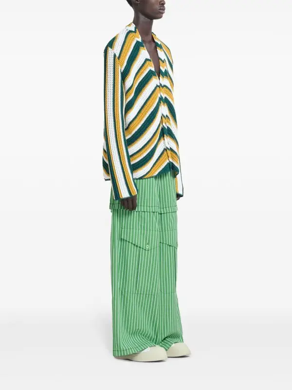 Marni Diagonal Stripe V-neck Cardigan