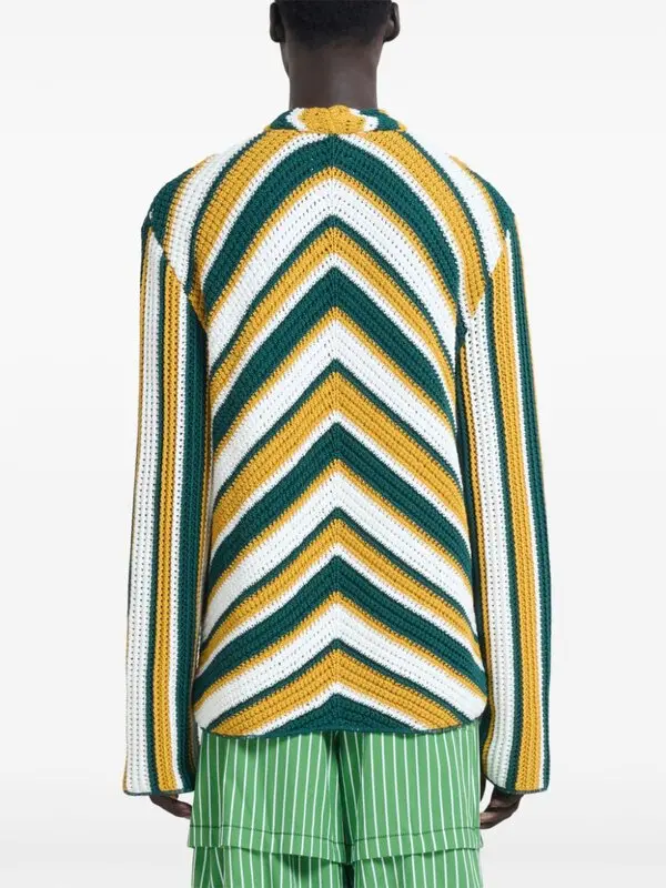Marni Diagonal Stripe V-neck Cardigan