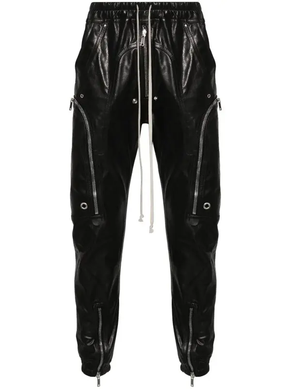 Rick Owens Bauhaus Leather Cargo Pants - Black