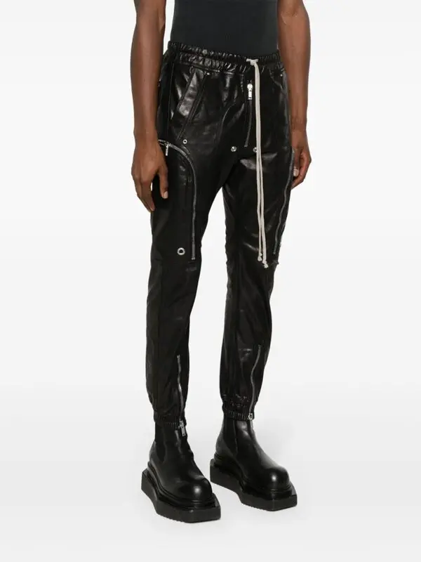 Rick Owens Bauhaus Leather Cargo Pants - Black
