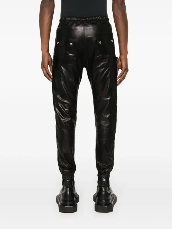 Rick Owens Bauhaus Leather Cargo Pants - Black