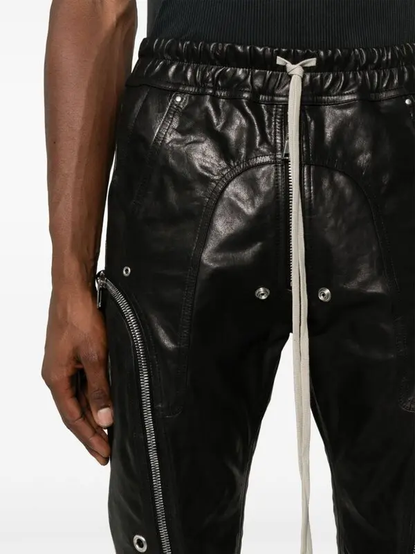 Rick Owens Bauhaus Leather Cargo Pants - Black