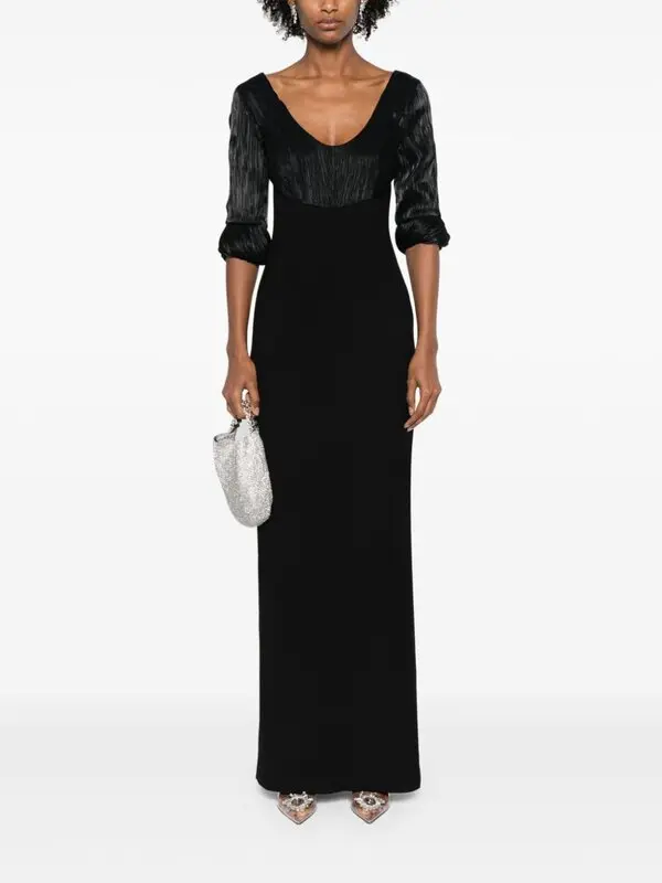 V:PM ATELIER Flora Scoop-neck Gown - Black