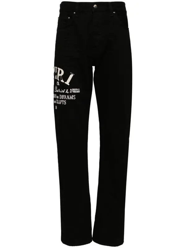 Amiri Logo-appliqué Straight-leg Jeans