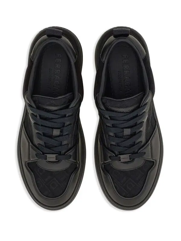 FERRAGAMO Panelled Leather Sneakers