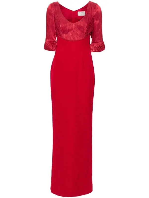 V:PM ATELIER Flora Scoop-neck Gown - Red
