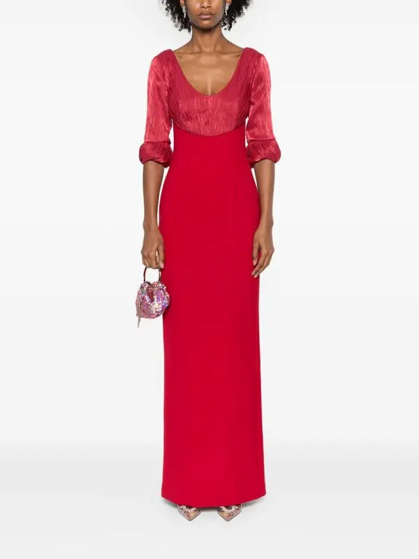 V:PM ATELIER Flora Scoop-neck Gown - Red