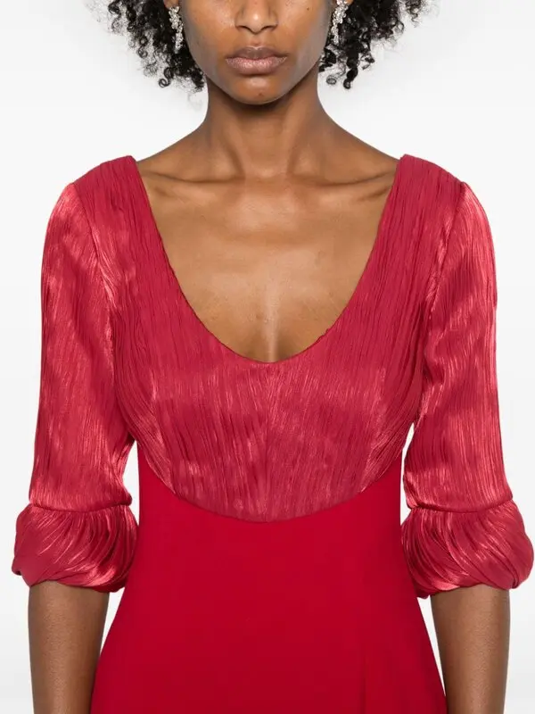 V:PM ATELIER Flora Scoop-neck Gown - Red