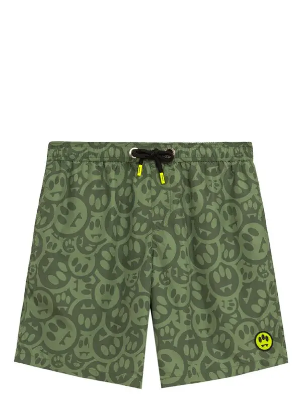 BARROW Graphic Print Swimming Shorts - Green