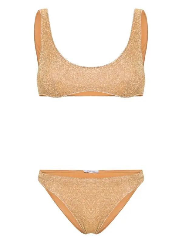 Oseree Lumière Sporty Lurex Bikini - Gold