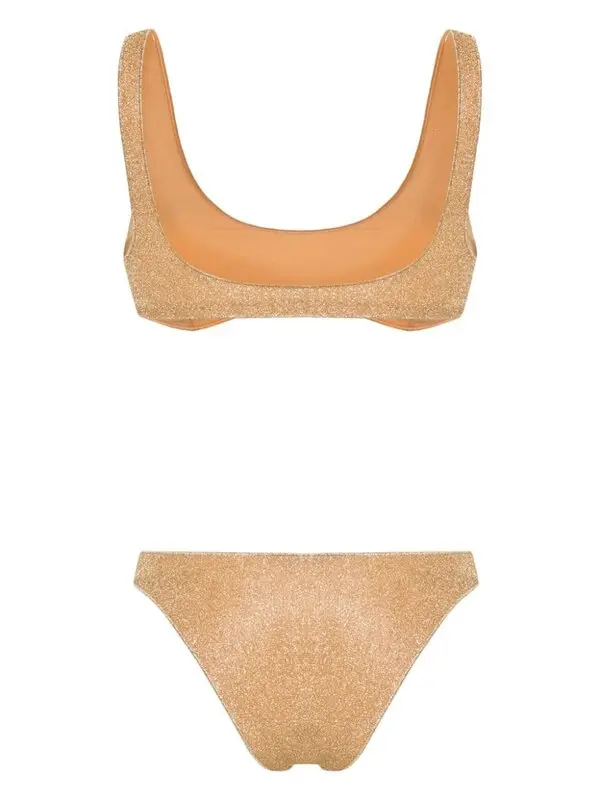 Oseree Lumière Sporty Lurex Bikini - Gold