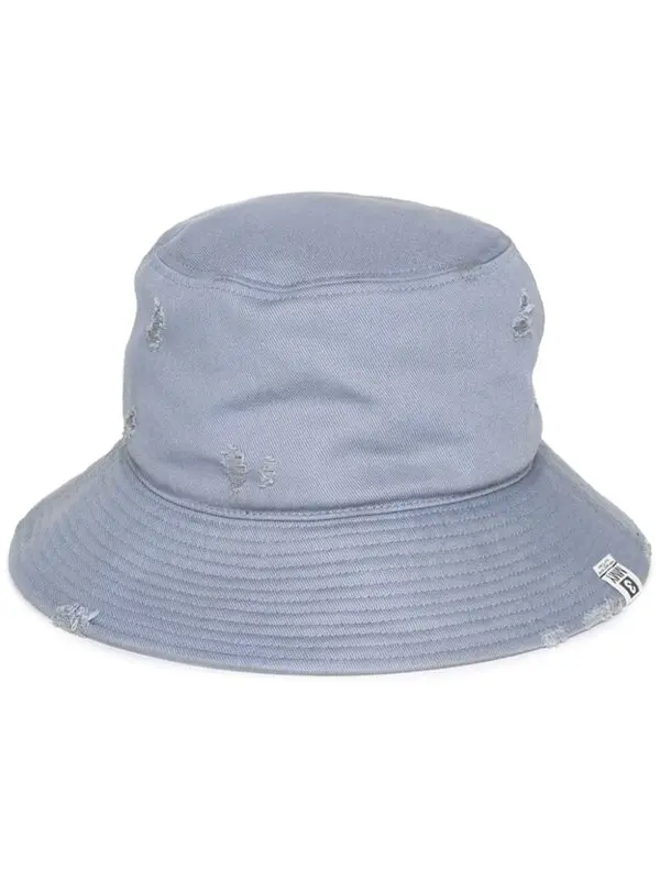 Mihara Yasuhiro Distressed Cotton Bucket Hat - Blue