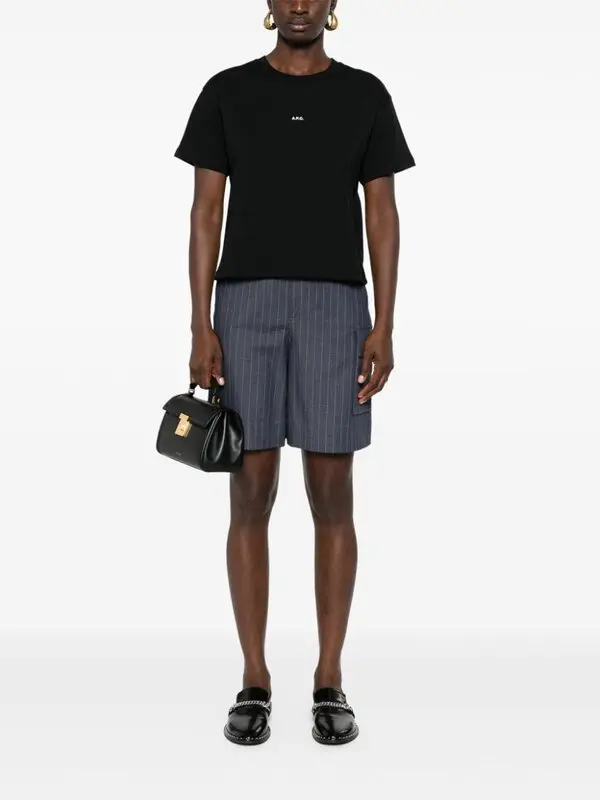 A.p.c. Logo-print Cropped T-shirt - Black