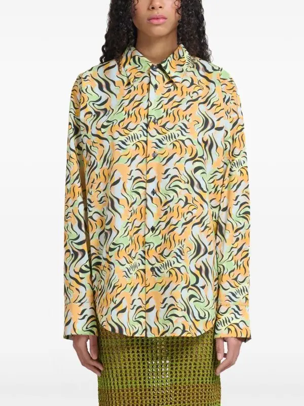 Marni Abstract-print Long-sleeve Shirt