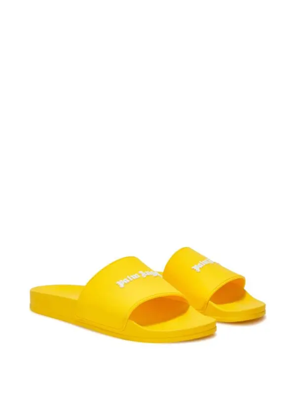 Palm Angels Logo-embossed Slides - Yellow