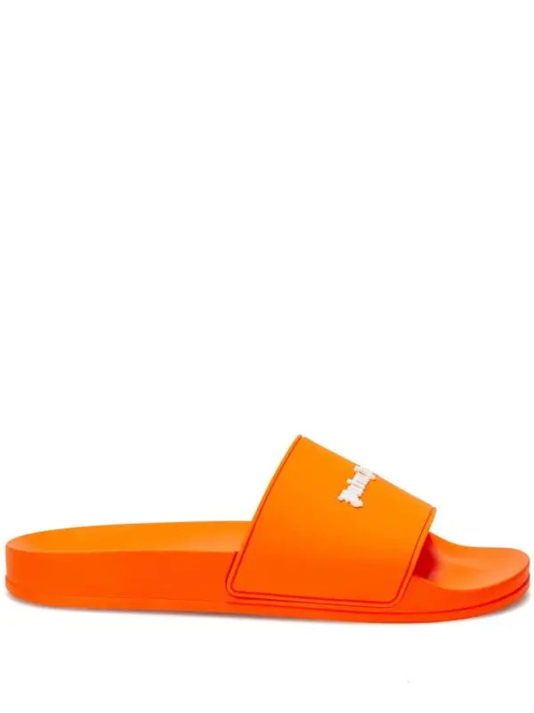 Palm Angels Logo-embossed Slides - Orange