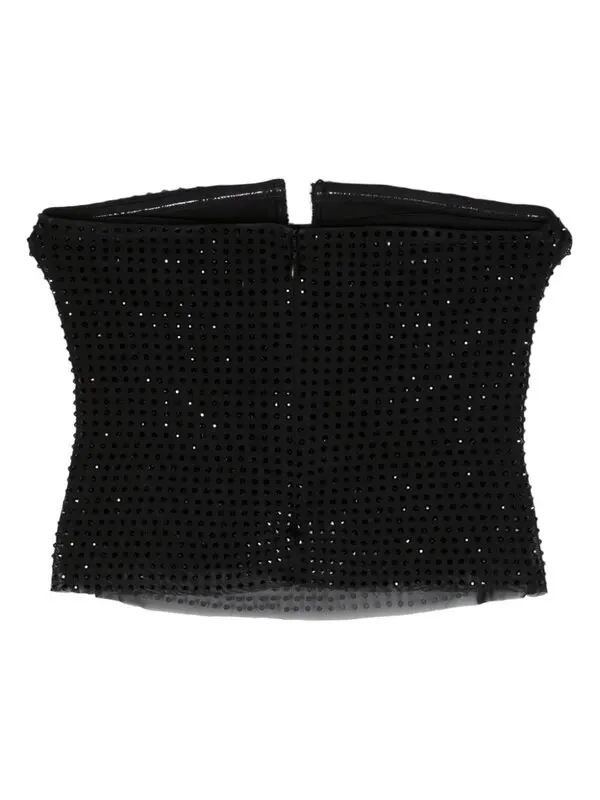 SELF-PORTRAIT Rhinestone-embellished Strapless Top