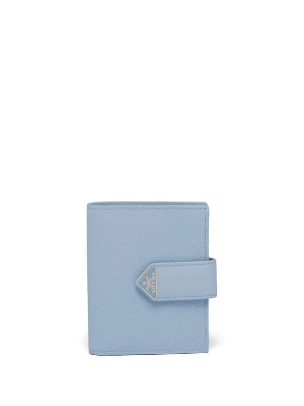 Prada Small Logo-plaque Leather Wallet - Blue