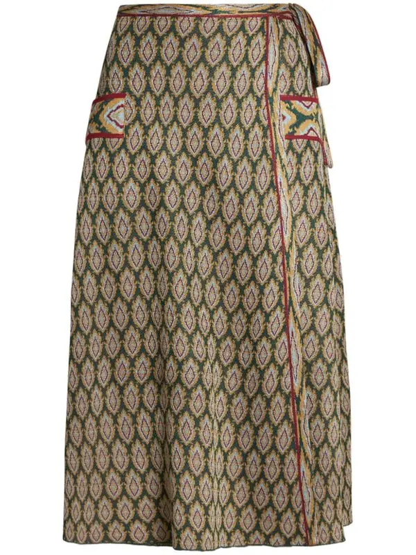 Etro Jacquard-knit Midi Wrap Skirt