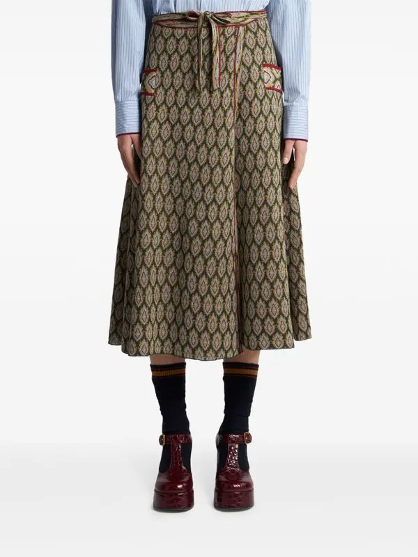 Etro Jacquard-knit Midi Wrap Skirt