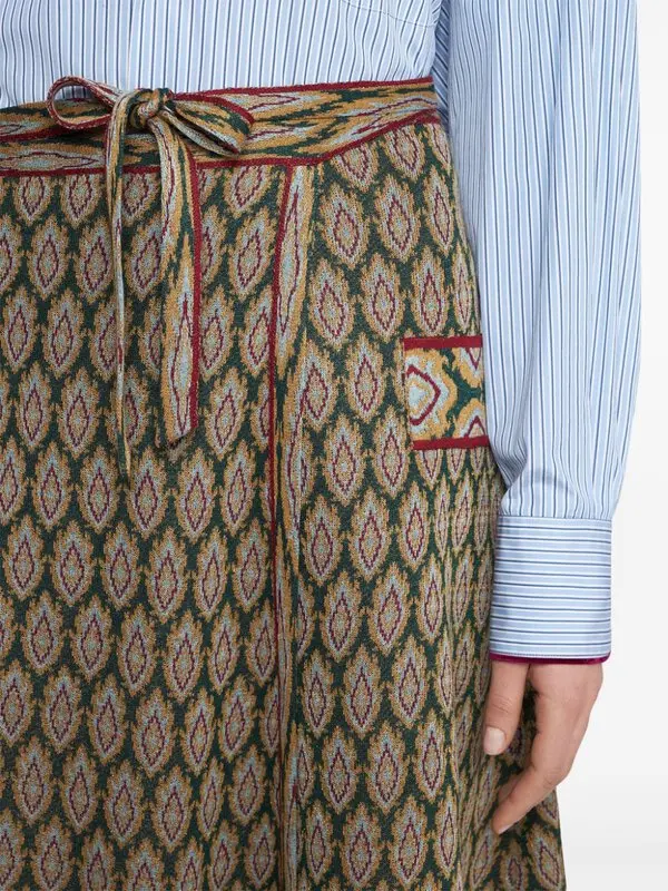 Etro Jacquard-knit Midi Wrap Skirt