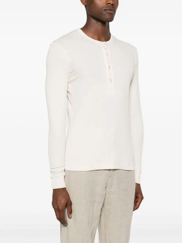 TOM FORD Fine-ribbed Henley Top