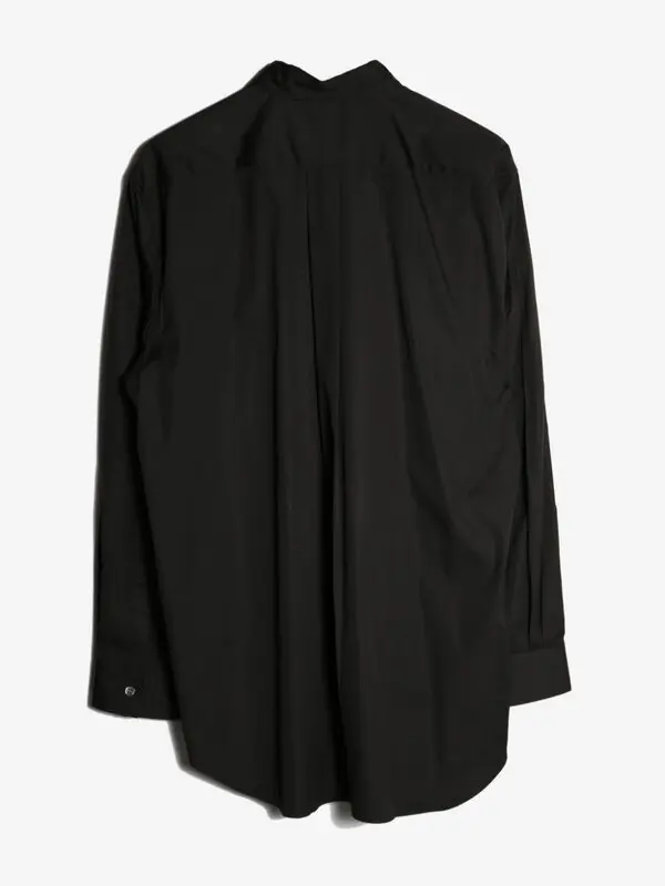 Comme Des Garçons Curved-hem Wool Shirt - Black