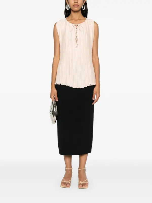 LANVIN Drawstring Plissé Blouse