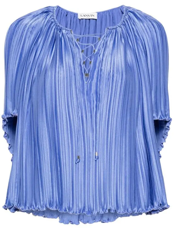 LANVIN Charmeuse Plissé Blouse - Purple