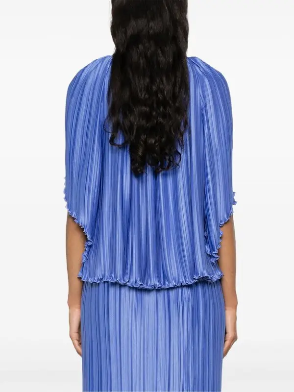 LANVIN Charmeuse Plissé Blouse - Purple