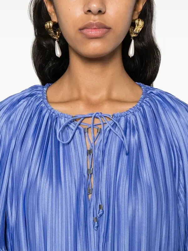 LANVIN Charmeuse Plissé Blouse - Purple