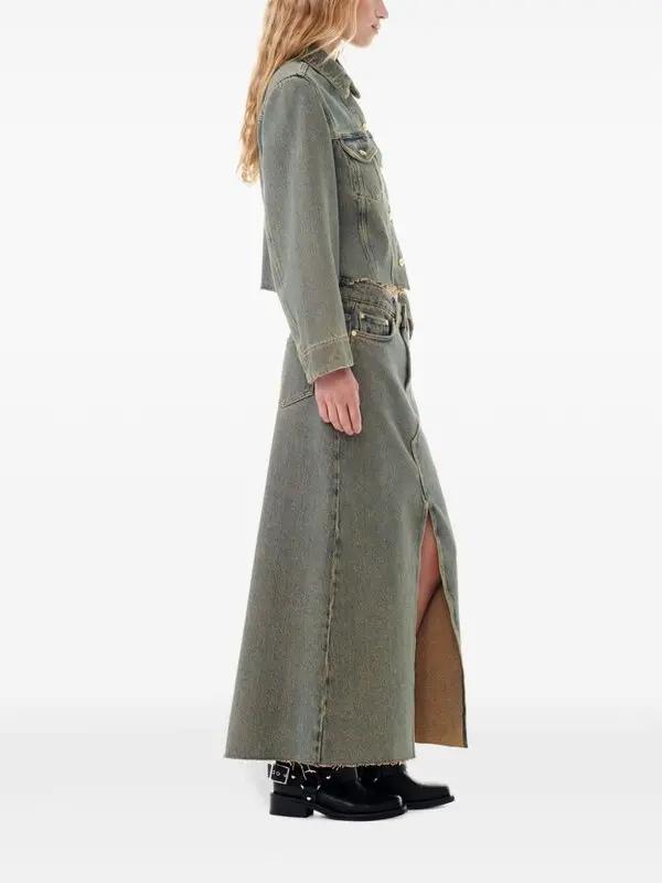 GANNI Raw-cut Hem Denim Jacket