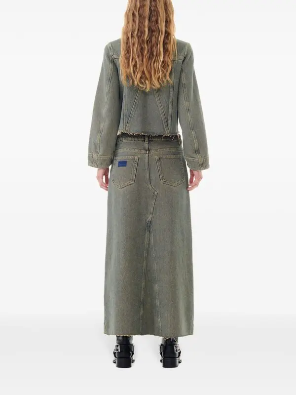 GANNI Raw-cut Hem Denim Jacket