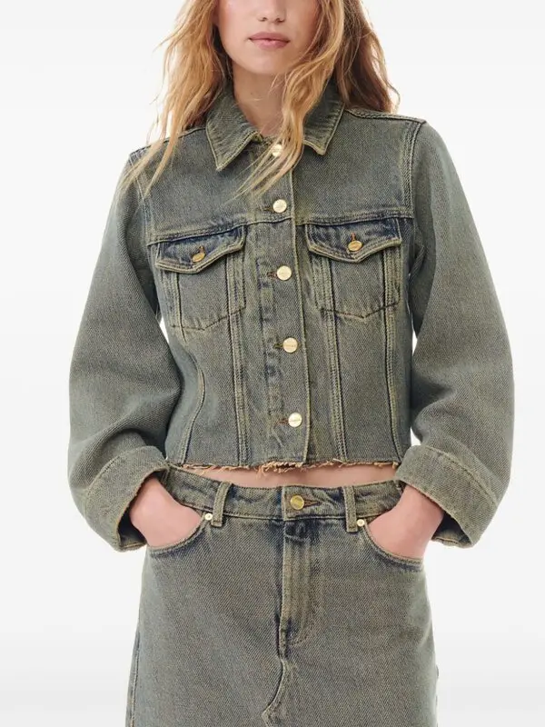 GANNI Raw-cut Hem Denim Jacket