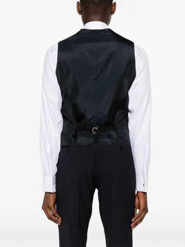 Tagliatore V-neck Paneled Waistcoat - Blue