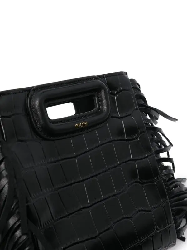Maje Fringed Mini Bag - Black