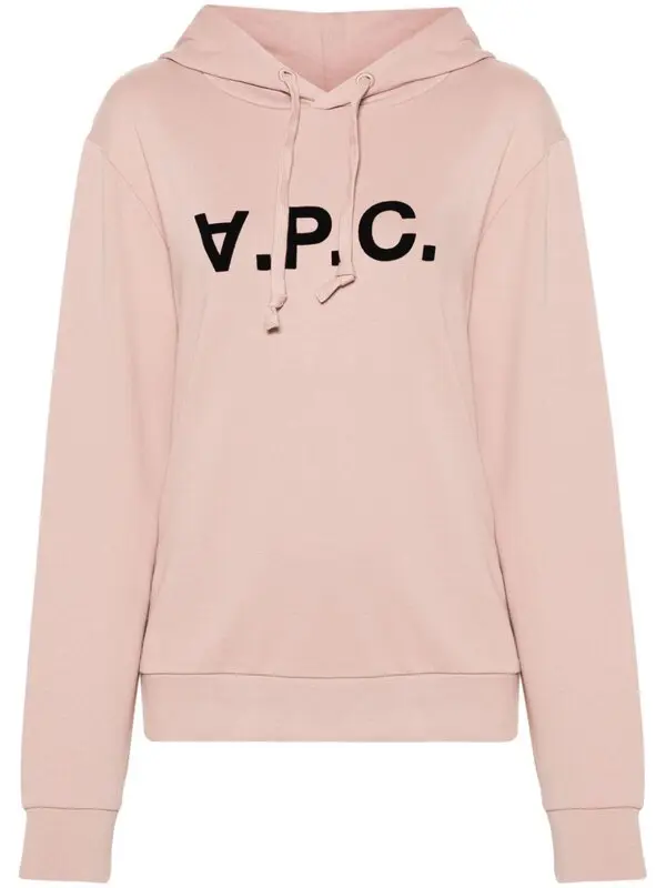 A.p.c. Flocked-logo Cotton Hoodie