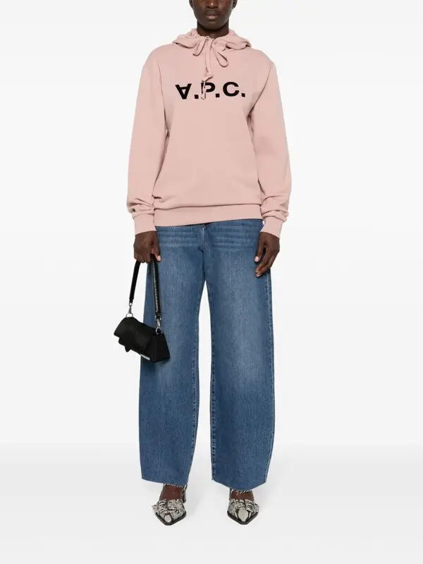 A.p.c. Flocked-logo Cotton Hoodie