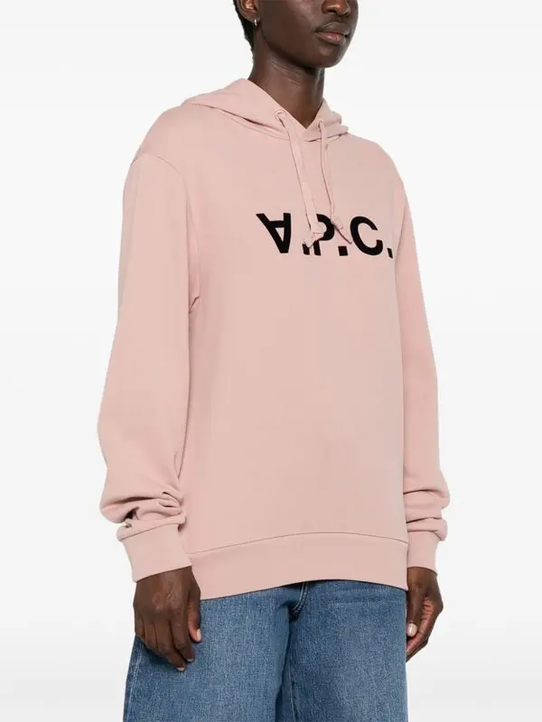 A.p.c. Flocked-logo Cotton Hoodie