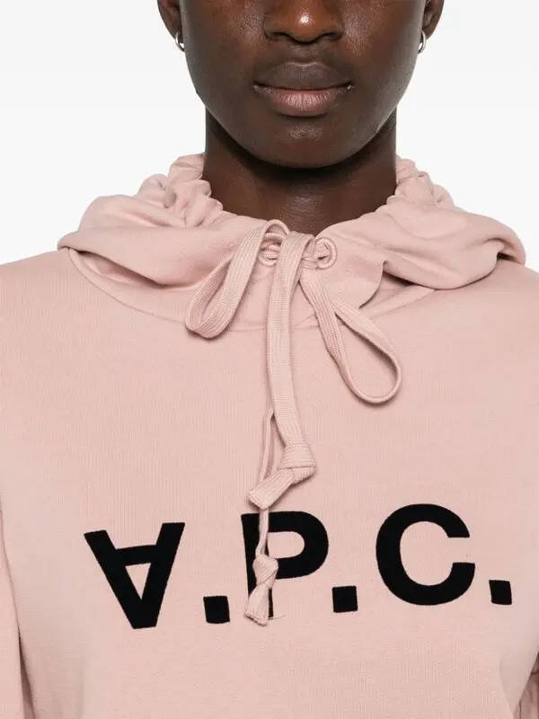 A.p.c. Flocked-logo Cotton Hoodie